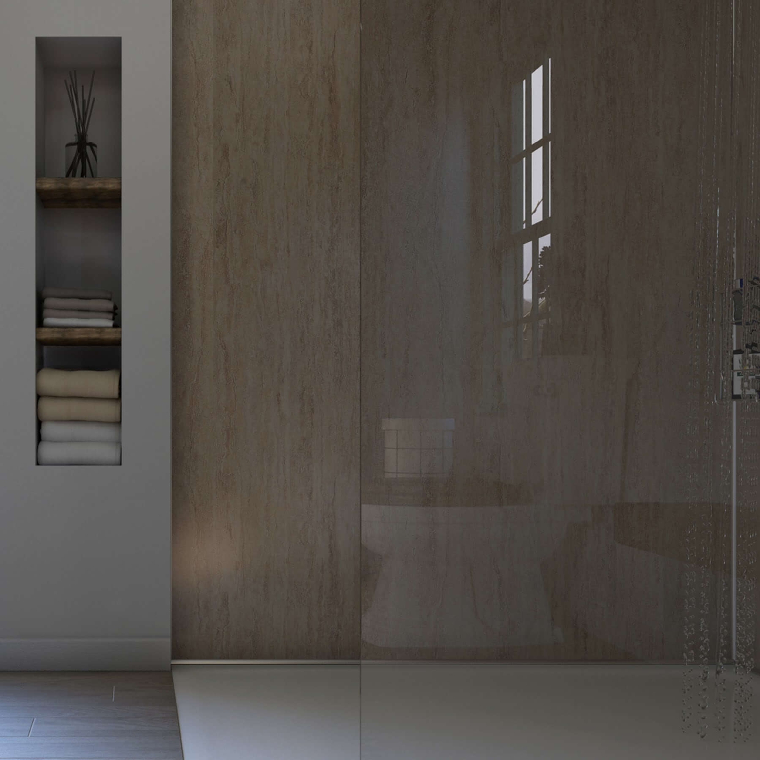 Ivory Marble Showerwall SW26 Waterproof Panels - Free Delivery*